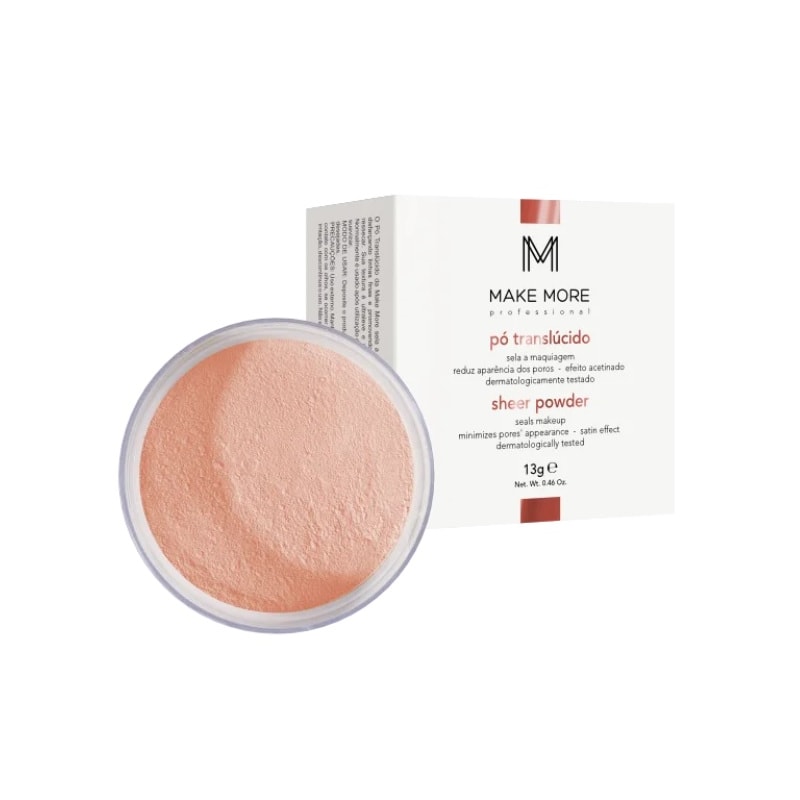 Pó ROSE 01 solto translucido Make More fino aveludado sela - MELANYS